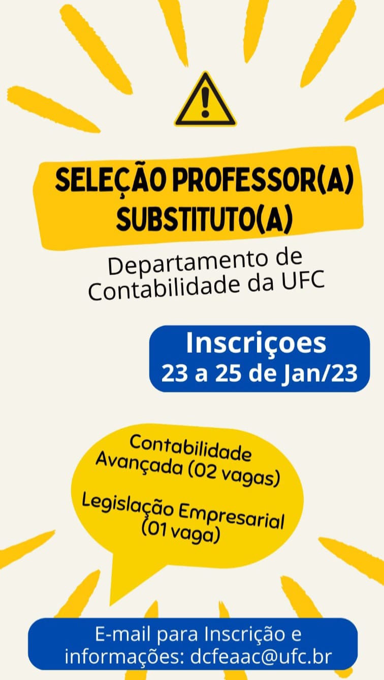 Seleção para professor(a) substituto(a) – Edital 04/2023 – Faculdade de ...