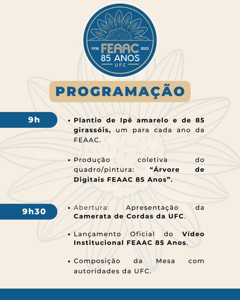 Programação dos 85 Anos da FEAAC – Faculdade de Economia, Administração ...